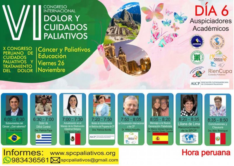 Programa y Académicos en el VI Congreso Internacional Dolor y Cuidados Paliativos – Paliativos ...